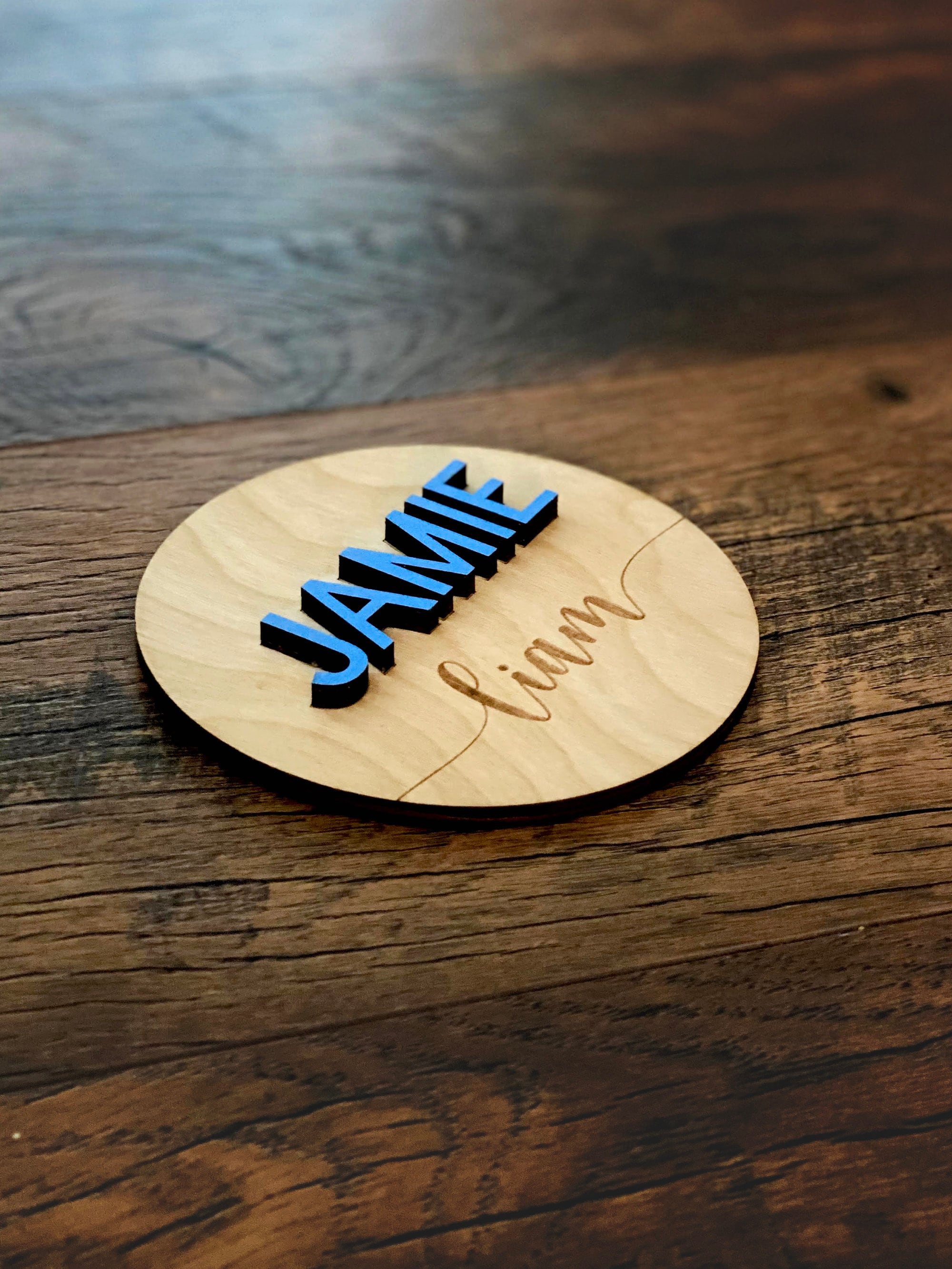 Personalized 3D Name Signs Colors Baby Gift Round Sign | Etsy