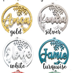 Personalized Round Snowflake Ornament | Name Tags | Christmas | Gift ...