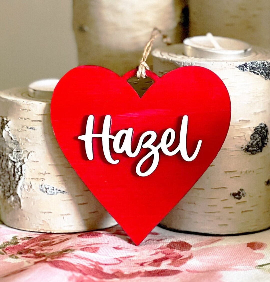 Heart Name Tag | Personalized Basket Gift Tag | Valentine's Day ...