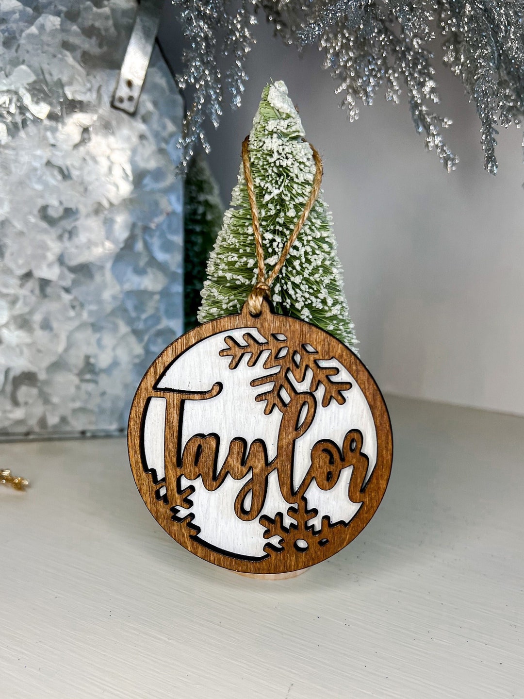 Personalized Name Snowflake Ornament, Gift Tags, Family Christmas Tree ...
