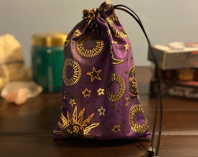 Tarot Card Bag Drawstring Bag, Tarot Deck Pouch, Crystals, Dice, Hand ...