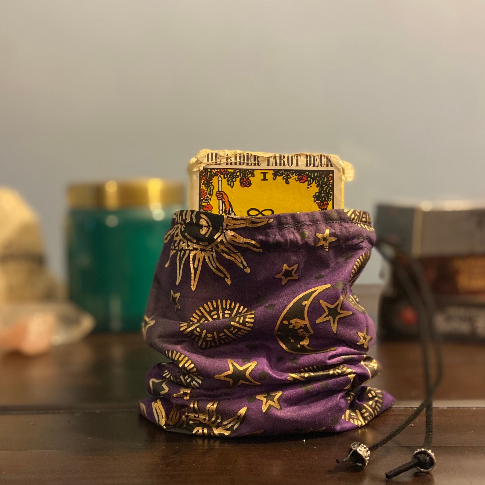 Tarot Card Bag Drawstring Bag Tarot Deck Pouch Crystals | Etsy