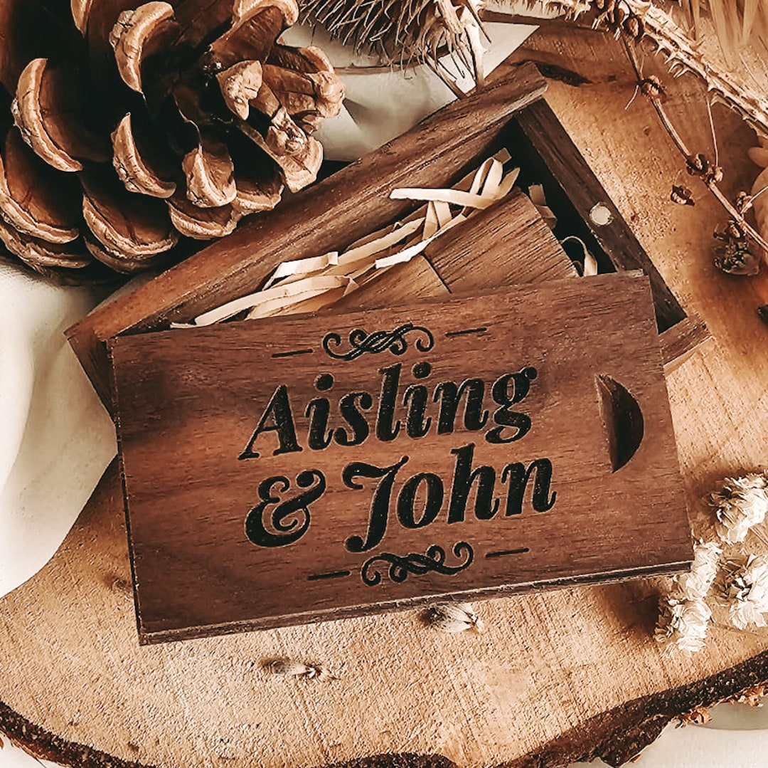 Wooden USB Drive Wedding USB Box Personalised USB Flash Drive 3.0 ...
