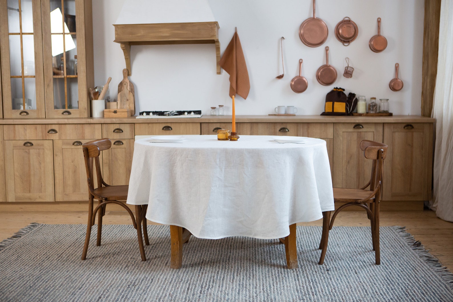Oval Natural Linen Tablecloth. Round Square Rectangular - Etsy