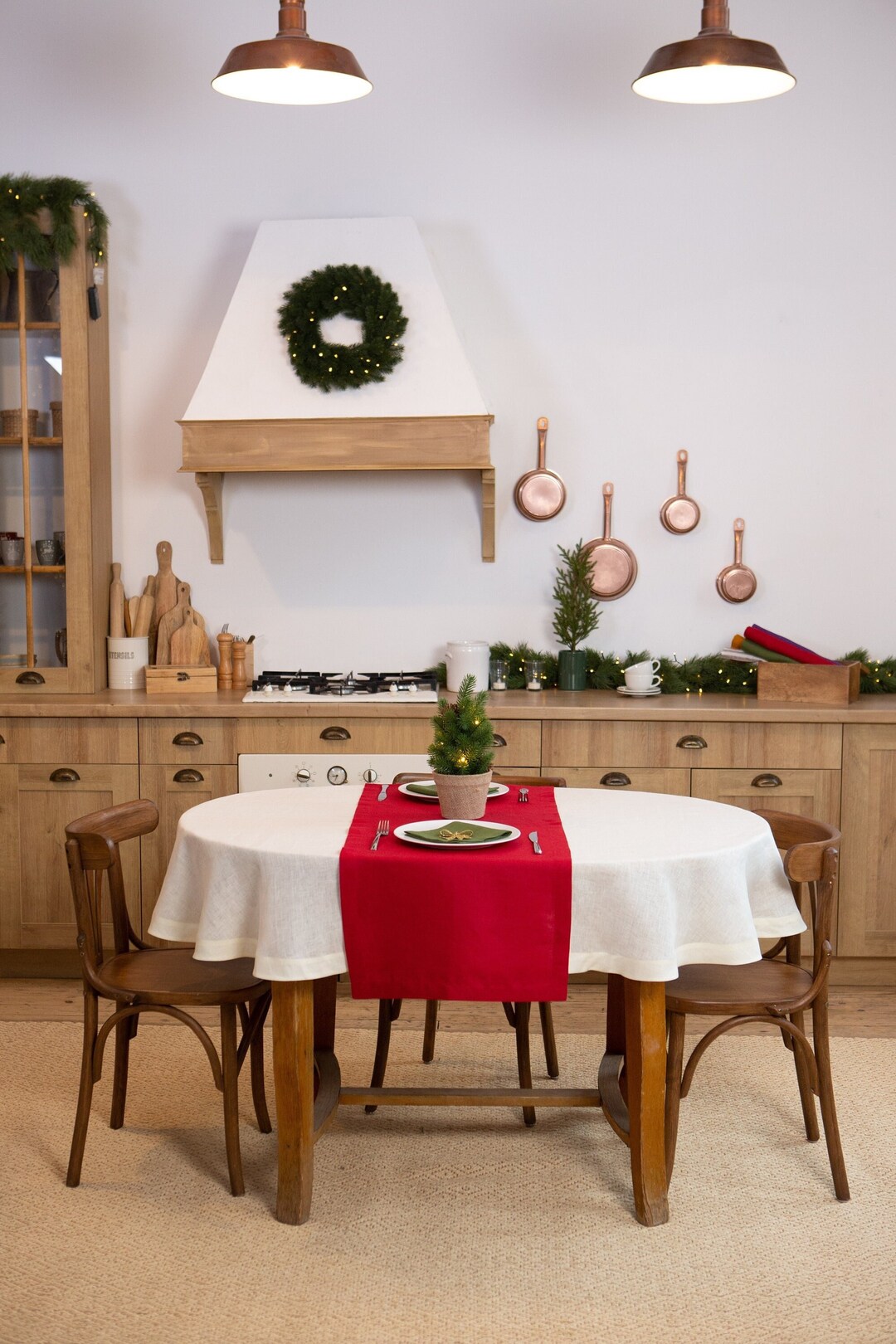 Oval Natural Linen Tablecloth. Round Square Rectangular - Etsy