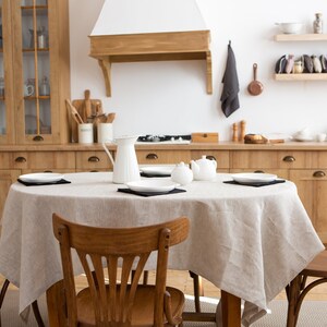 Varicolored Organic Small Kitchen Tablecloth. Square, Rectangular ...