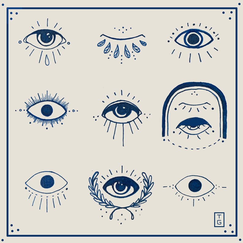 Evil Eyes Print | Etsy