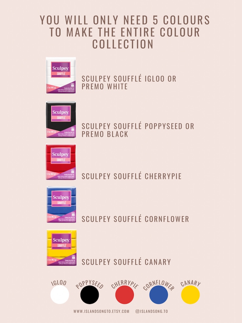 Neutral Earthy Tones Polymerclay Color Recipe Polymer Clay - Etsy