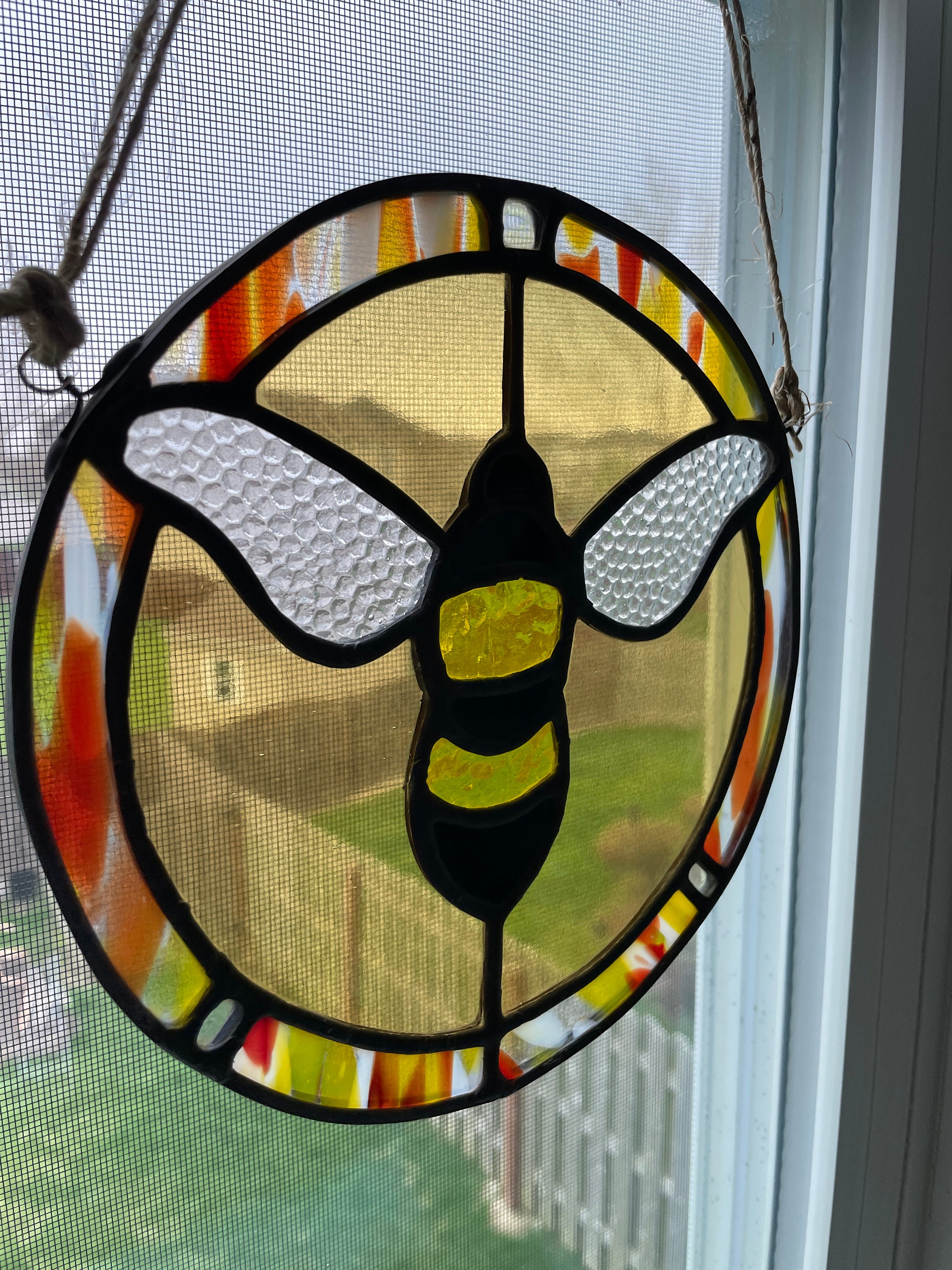 Bumblebee Stained Glass Suncatcher - Etsy