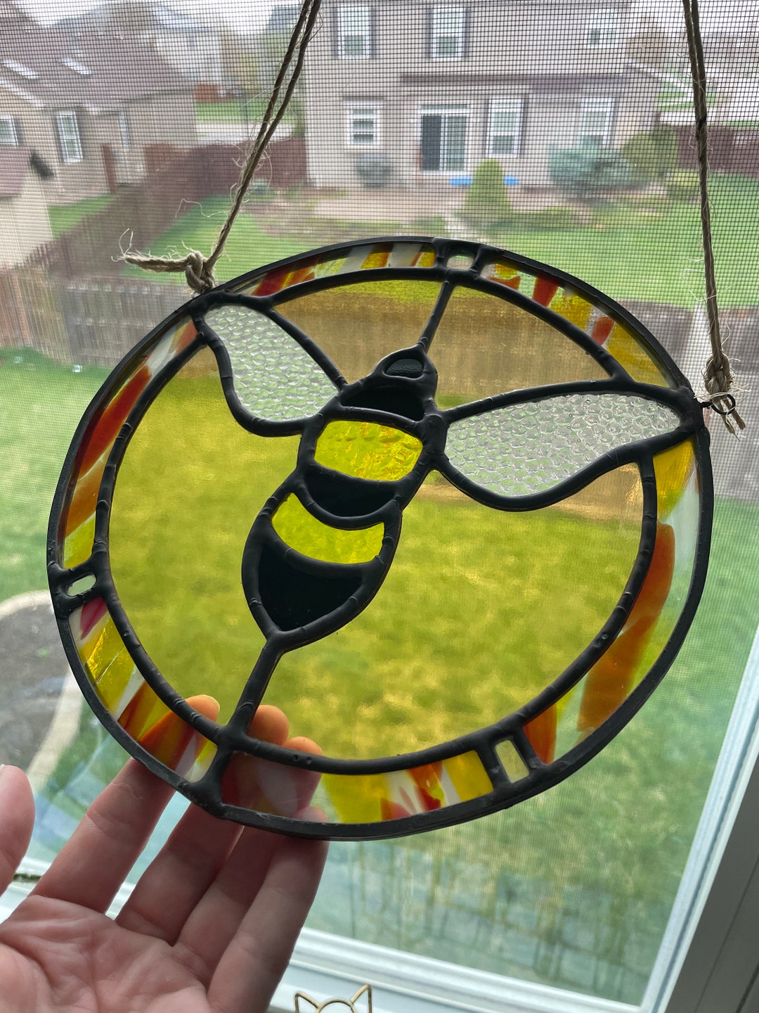 Bumblebee Stained Glass Suncatcher - Etsy