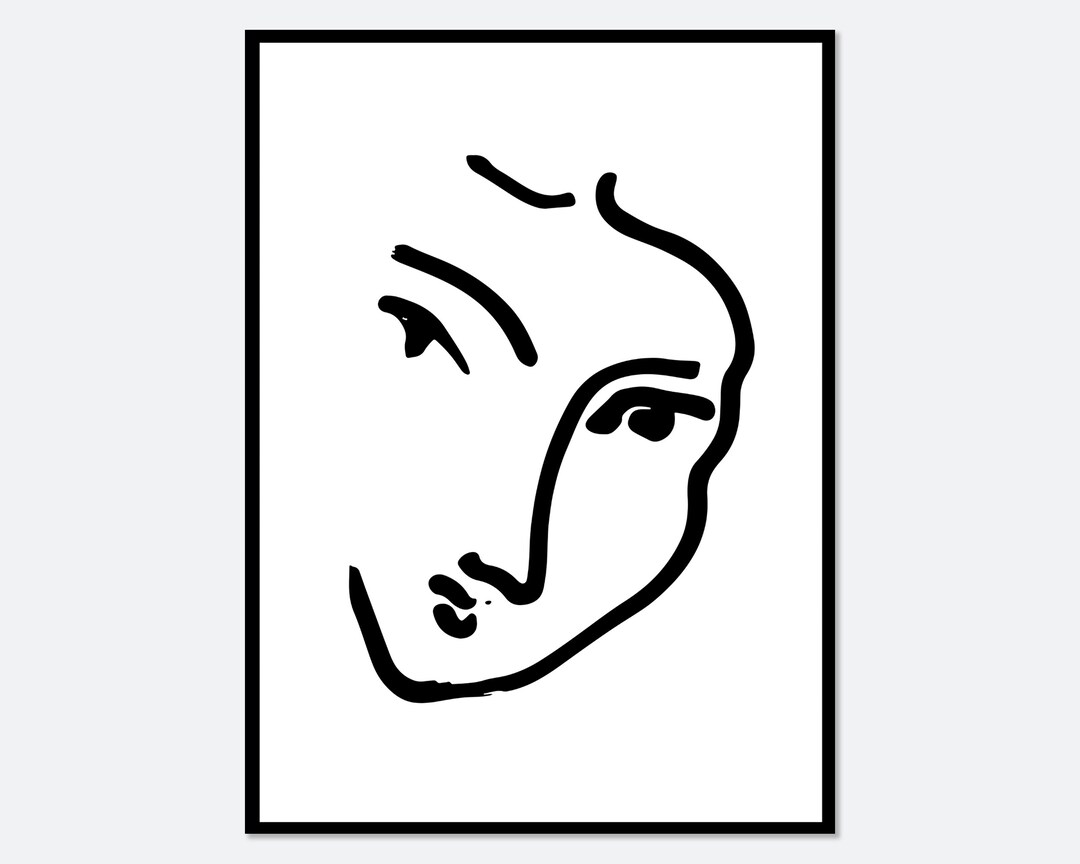 Henri Matisse Woman Face Line Art Vintage Poster Art Print | Matisse ...