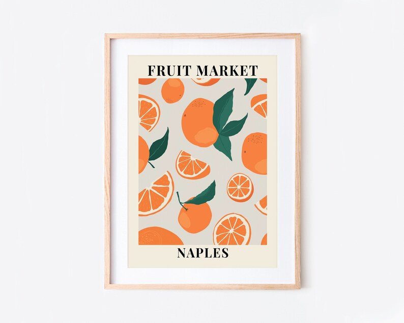 Fruit Market Naples Oranges Botanical Art Print Spring | Etsy