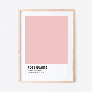 Rose Quartz Poster Pastel Pink Color Card Art Print Color Palette Print ...