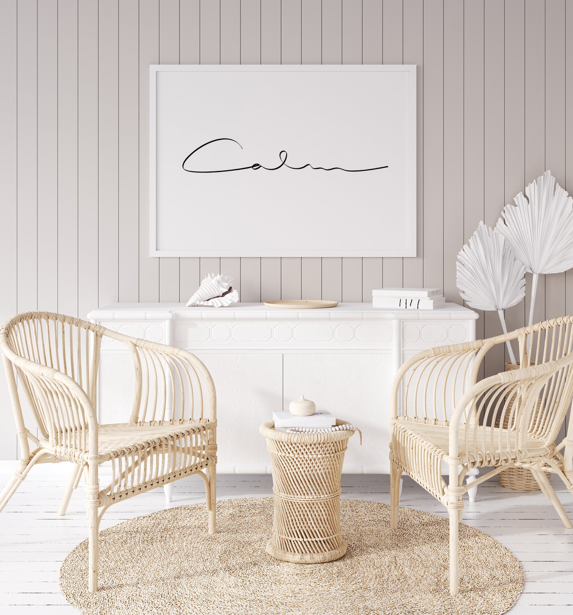 Calm Words Typography Art Print Minimalist Art Print Quote | Etsy