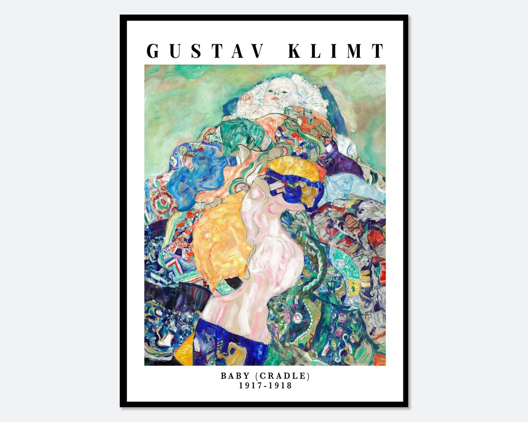 Gustav Klimt Baby Cradle 1917-1918 Vintage Exhibition Poster Art Print ...