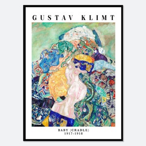 Gustav Klimt Baby Cradle 1917-1918 Vintage Exhibition Poster Art Print ...