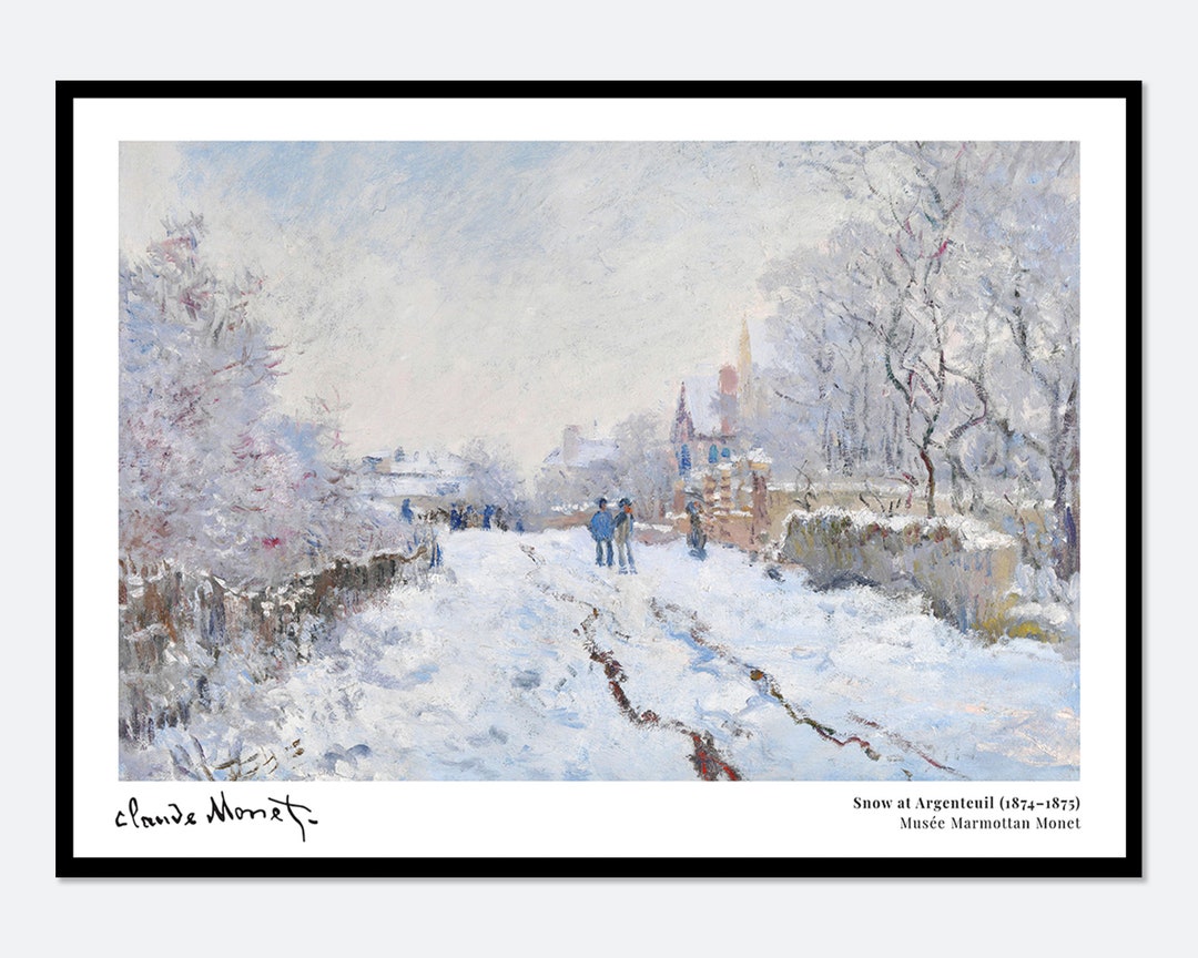 Monet Snow at Argenteuil Landscape Vintage Exhibition Poster Art Print ...