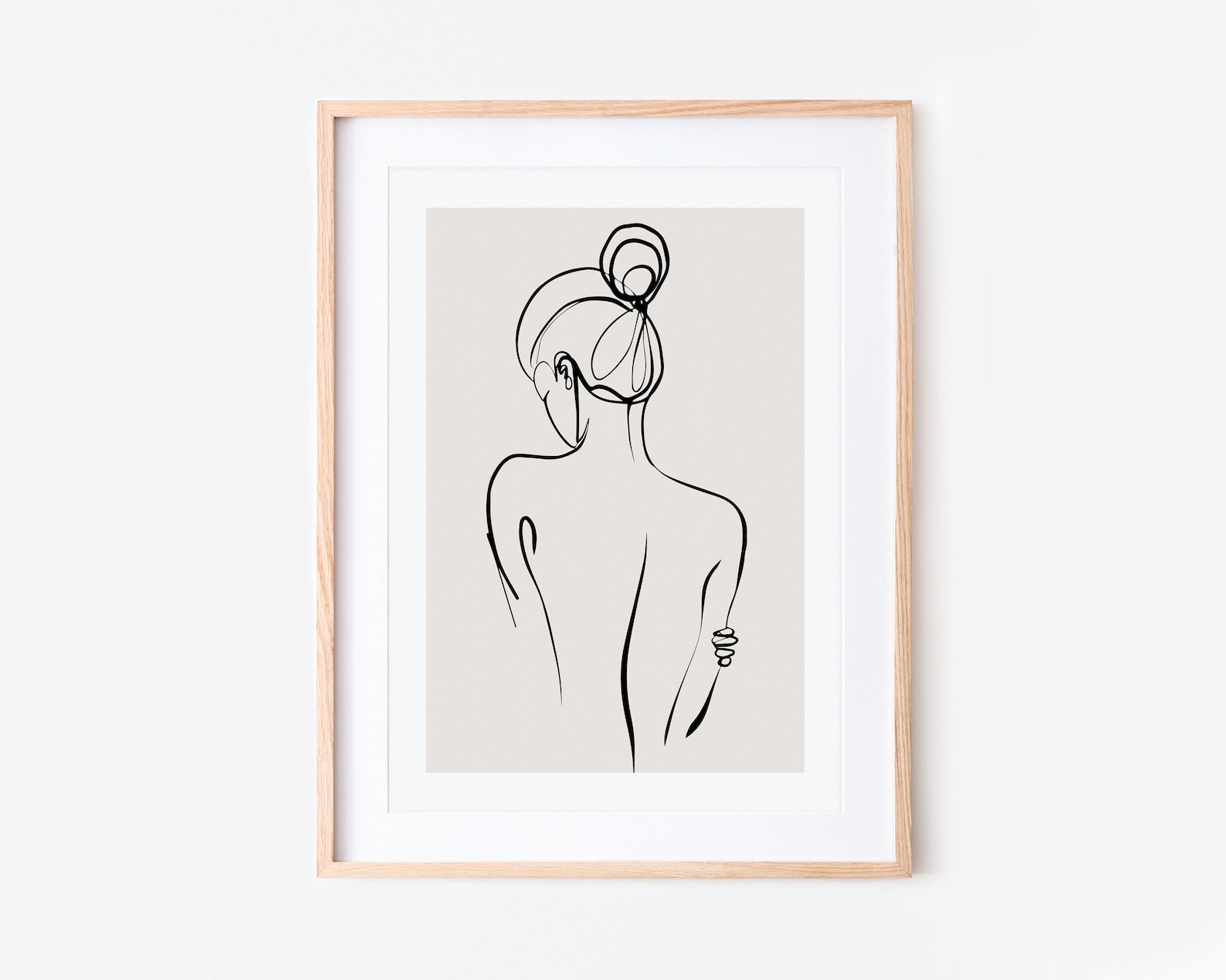 One Line Modern Girl Silhouette Line Art Print | Single Line Figure ...