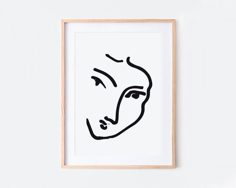 Henri Matisse Woman Face Line Art Vintage Poster Art Print - Etsy