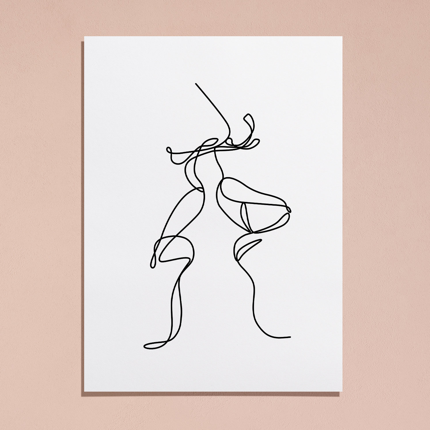 One Line Kissing Couple Line Art Print Single Line Figure - Etsy Canada