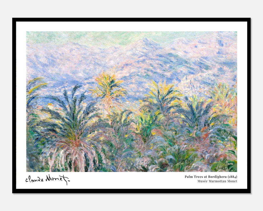 Monet Palm Trees at Bordighera 1884 Vintage Exhibition Poster Art Print ...