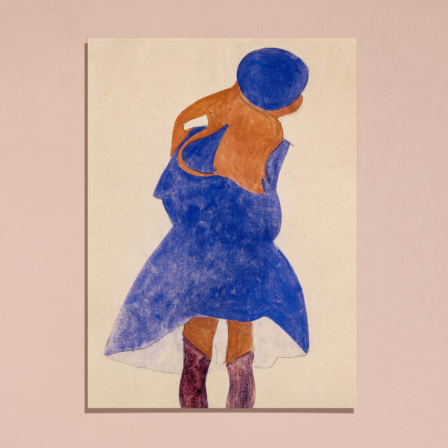 Egon Schiele Standing Girl Back View Vintage Poster Wall Art Print ...