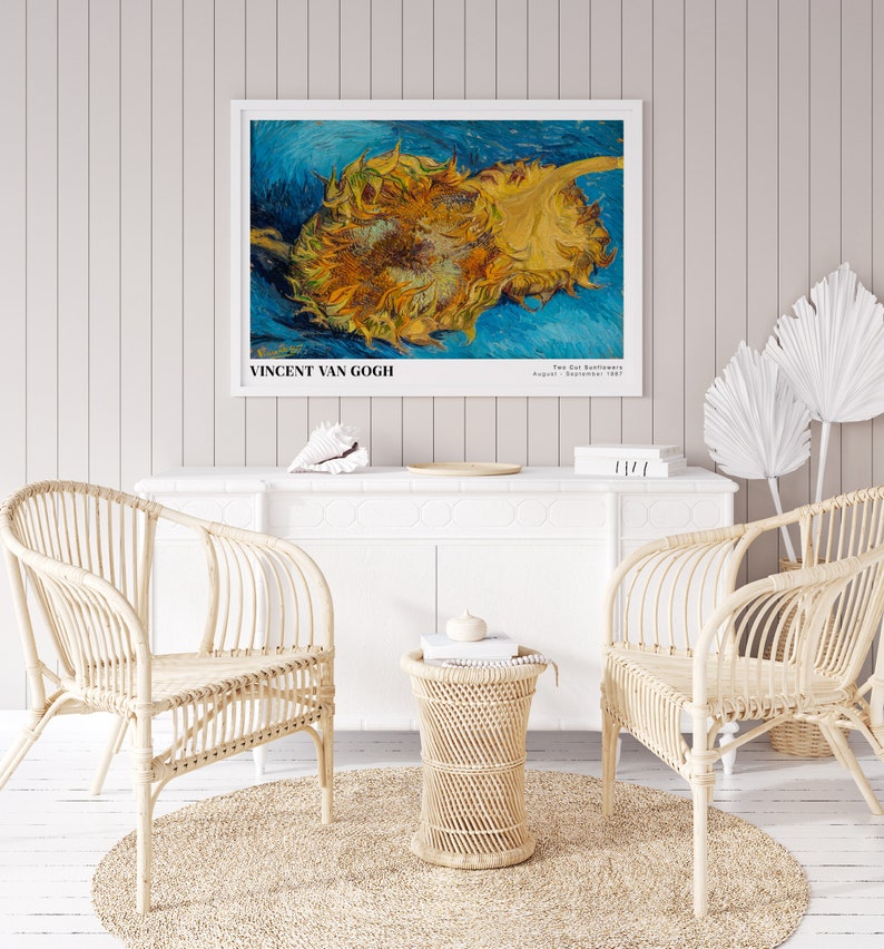 Van Gogh Two Cut Sunflowers 1887 Vintage Exhibition Art Print | Van ...