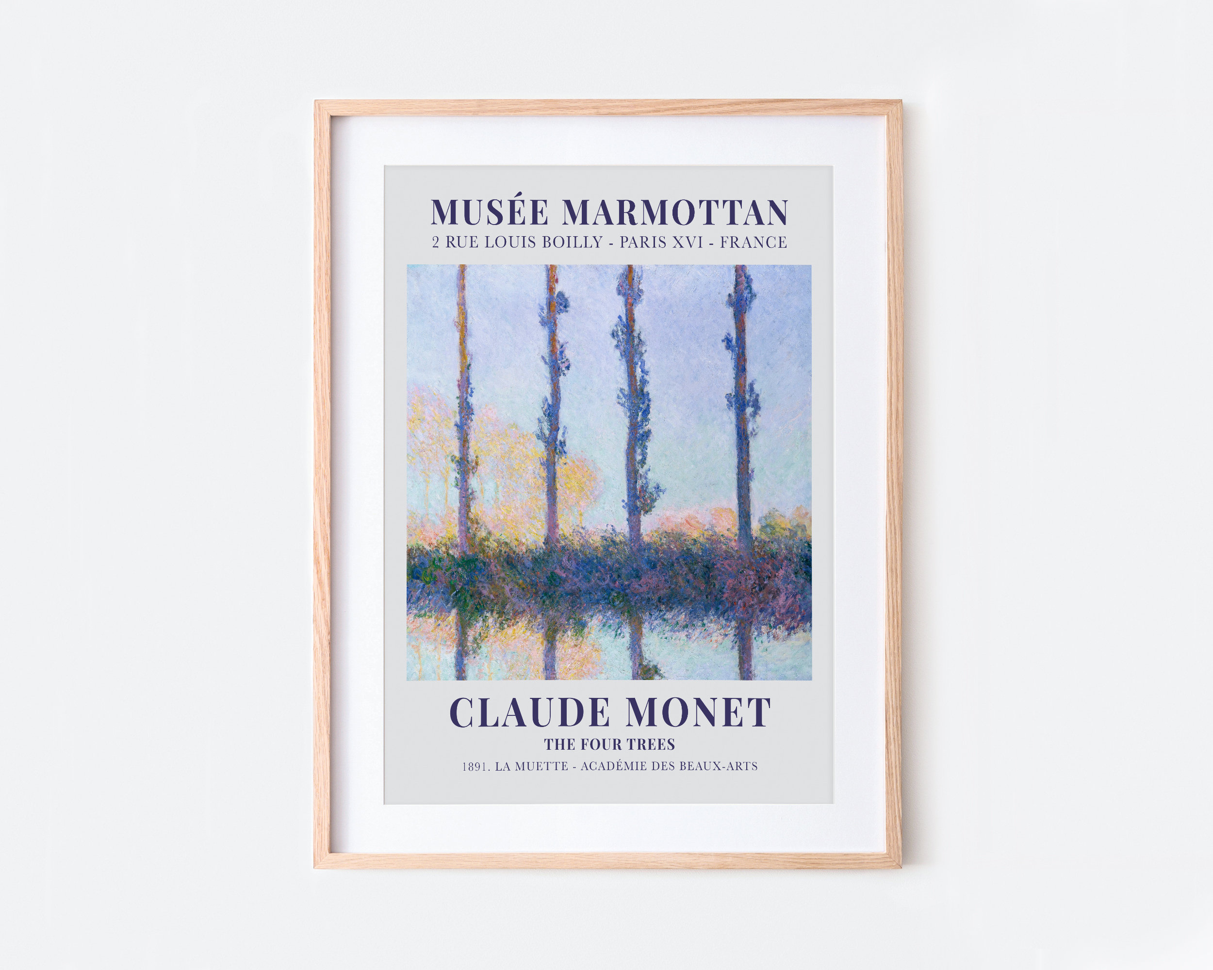 Monet the Four Trees 1891 Vintage Exhibition Poster Art Print - Etsy