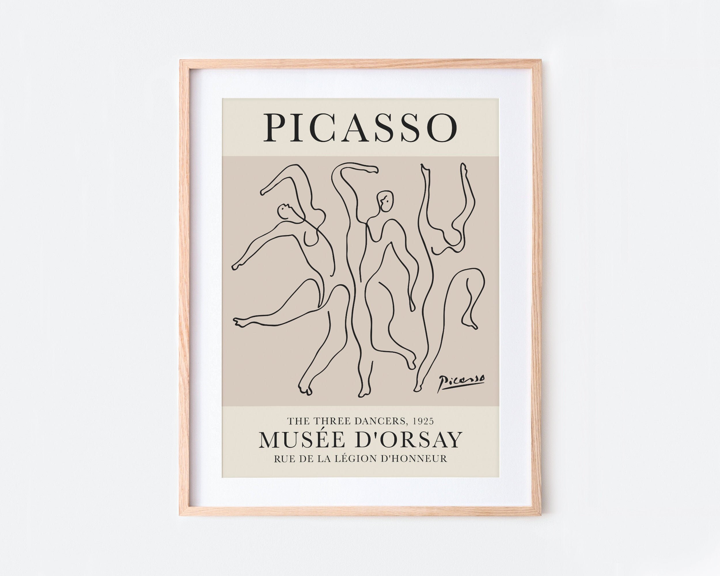 Pablo Picasso The Three Dancers 1925 Line Art Print Museum | Etsy