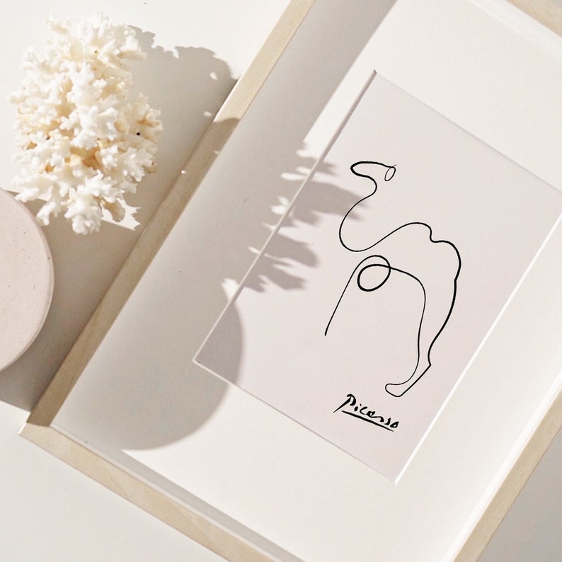 Pablo Picasso Camel Sketch Line Drawing Art Print | Esquisse Le Chameau ...