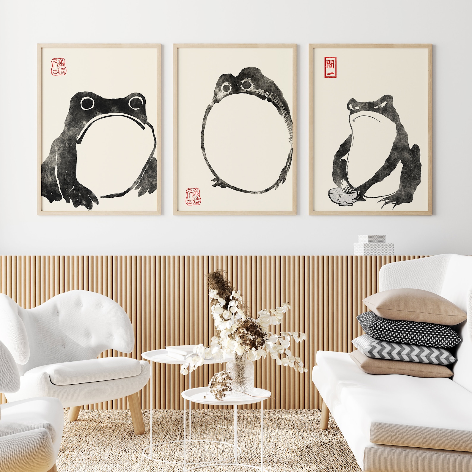 Japanese Frog Matsumoto Hoji Toad Set of 3 Woodblock Art Print Japanese ...