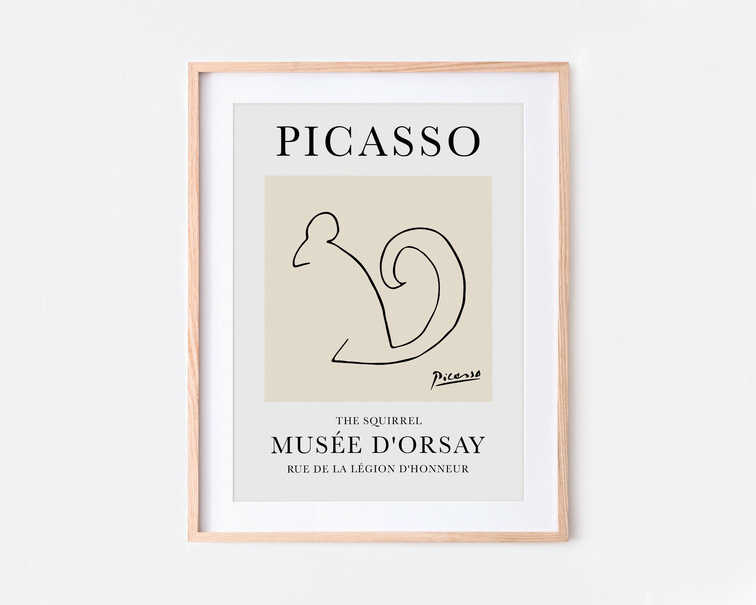 Pablo Picasso Squirrel Sketch Line Drawing Art Print | Esquisse, L ...
