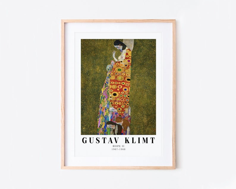 Gustav Klimt Hope II 1907-1908 Vintage Exhibition Poster Art Print ...