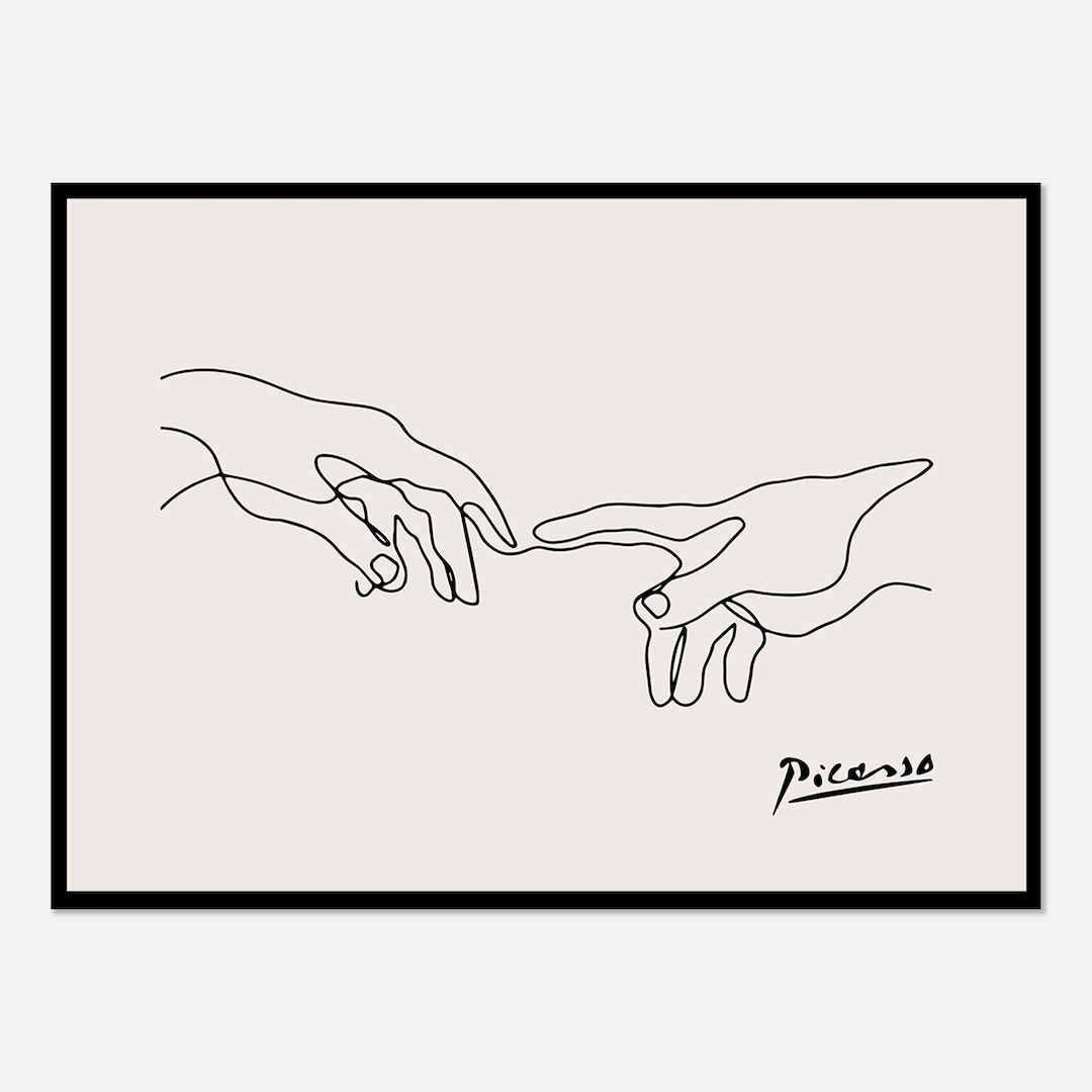 Pablo Picasso Holding Hands One Line Art Drawing Print | Museum ...
