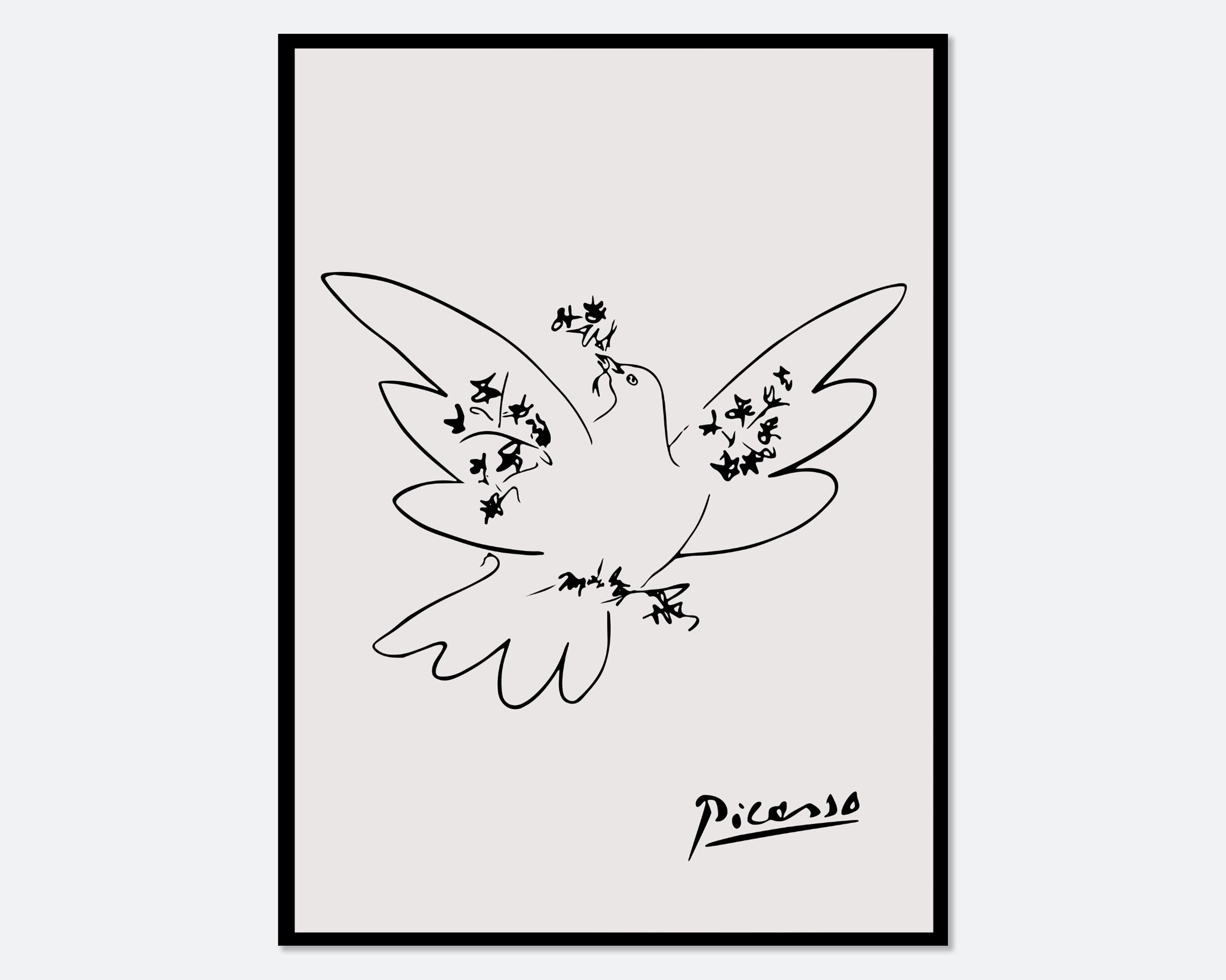 Pablo Picasso Dove of Peace 1949 Line Art Print Museum | Etsy