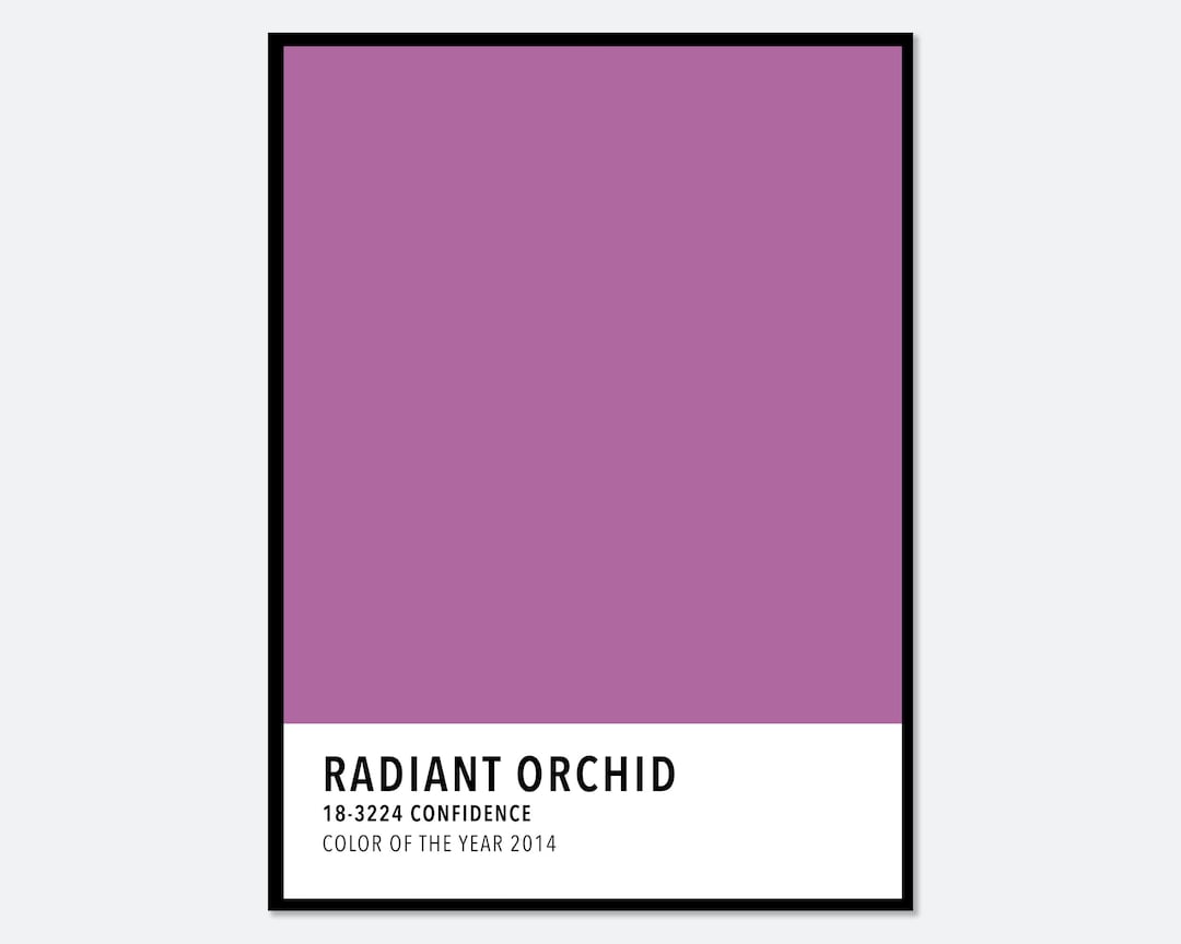 Radiant Orchid Purple Color Card Art Print | Color Palette Print, Color ...