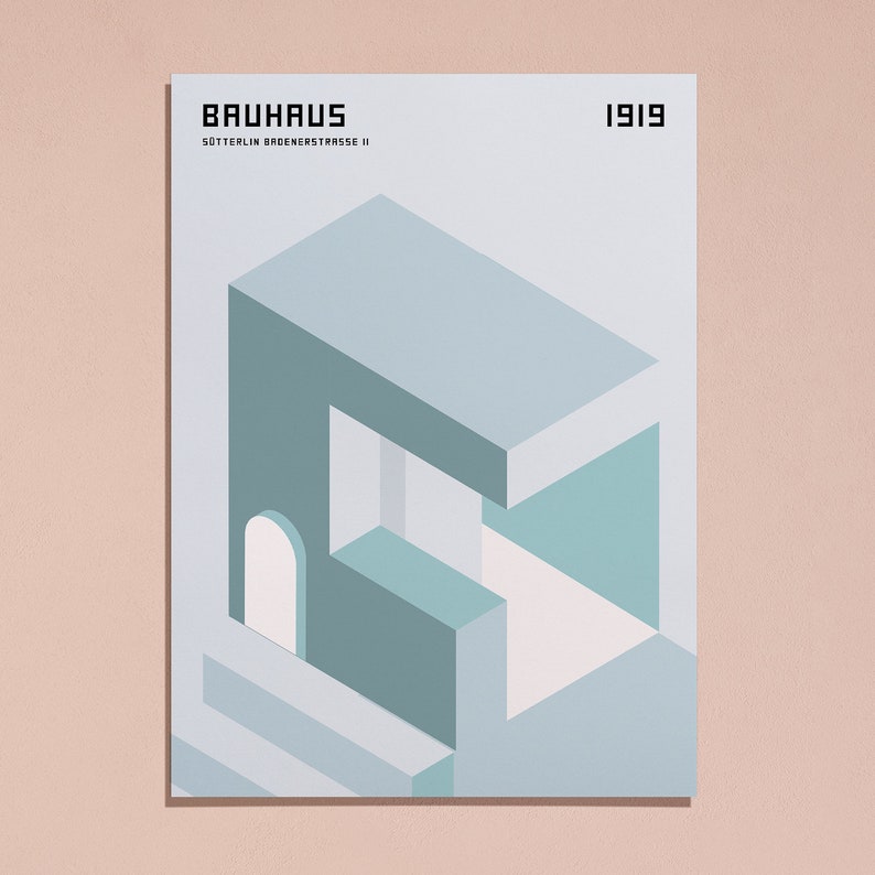 Bauhaus Architecture 1919 Art Print | Bauhaus Ausstellung Weimar 1923 ...