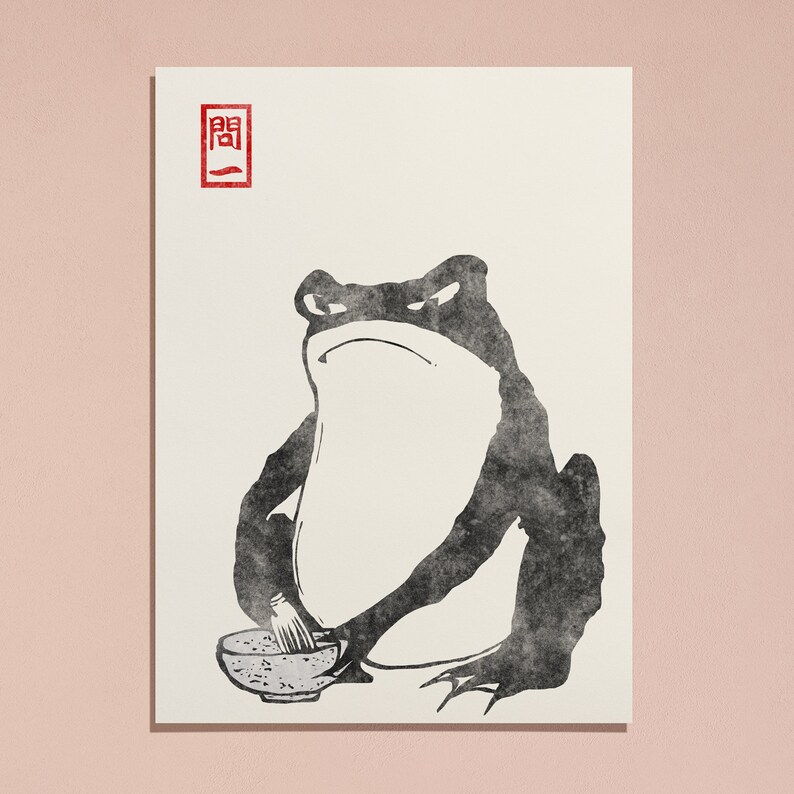 Japanese Frog Matsumoto Hoji Toad Woodblock Art Print | Japanese Art ...