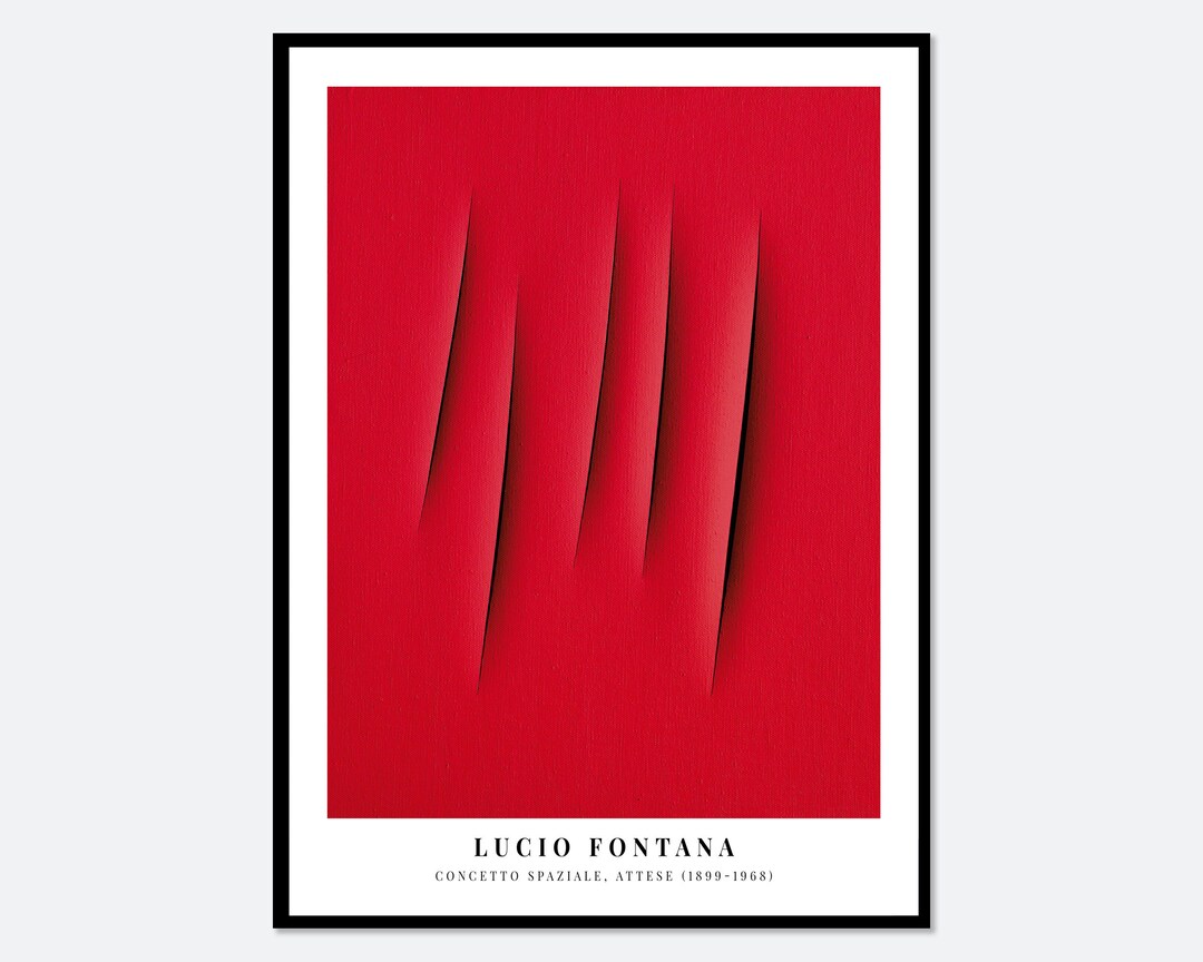 Lucio Fontana Red Cuts Exhibition Poster Concetto Spaziale Spatialism ...