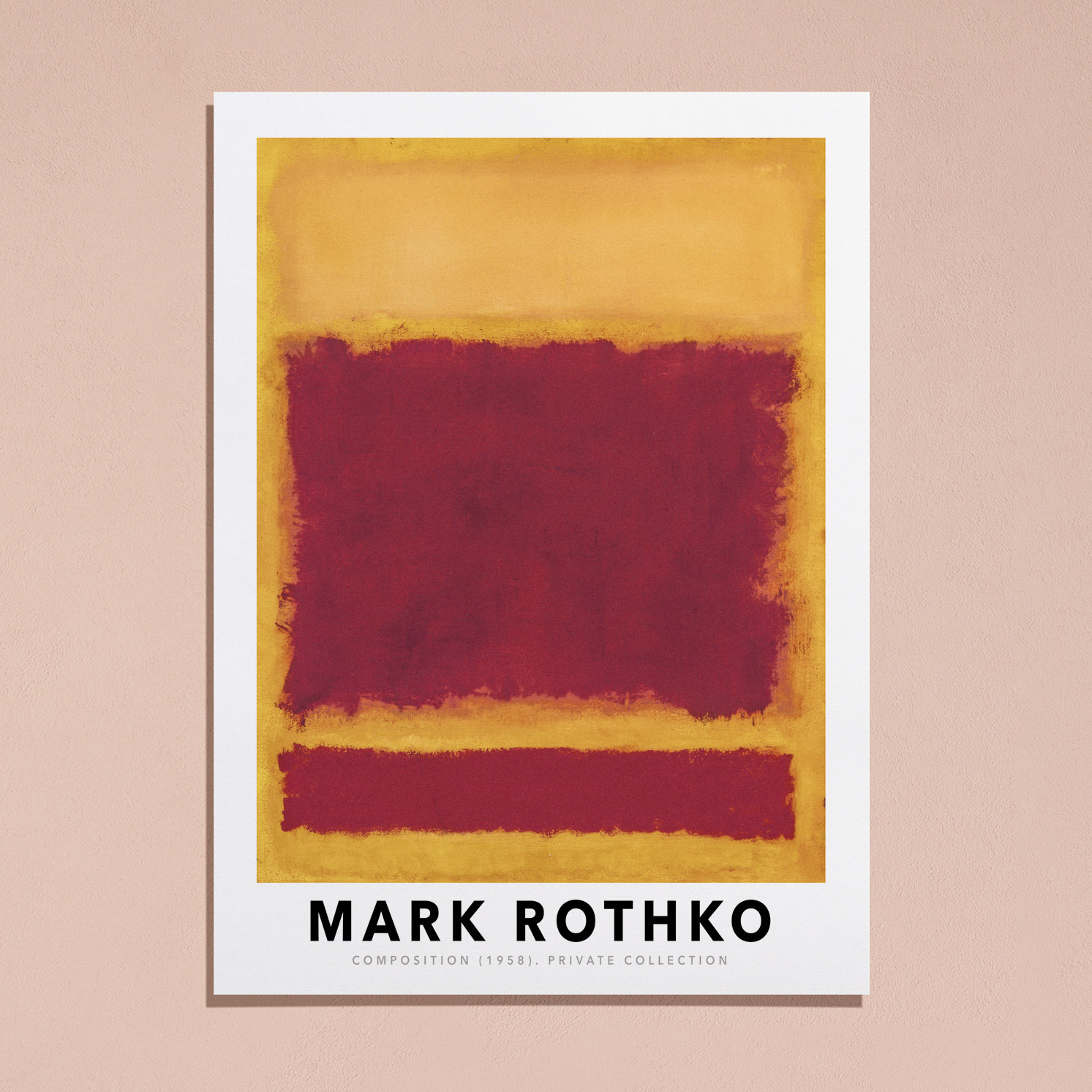 Mark Rothko Composition 1958 Red Yellow Gold Vintage Poster Art Print ...