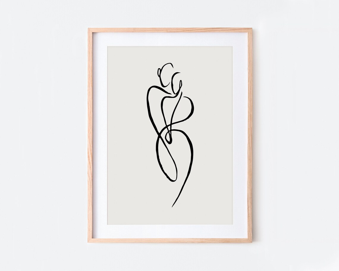 One Line Body Figure Art Print Single Line Figure Drawing - Etsy