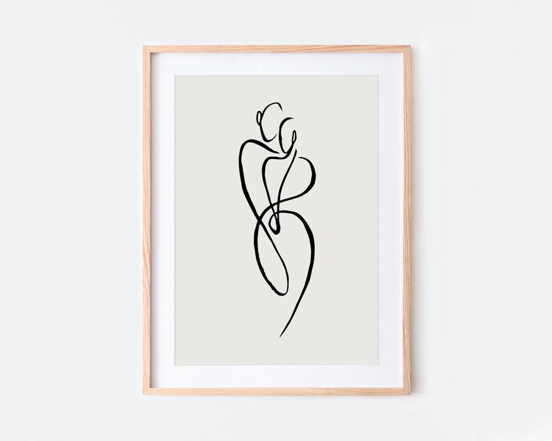 One Line Body Figure Art Print Single Line Figure Drawing - Etsy