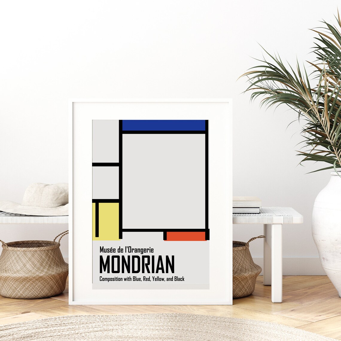Piet Mondrian Remastered Composition Blue Red Yellow Black Abstract ...