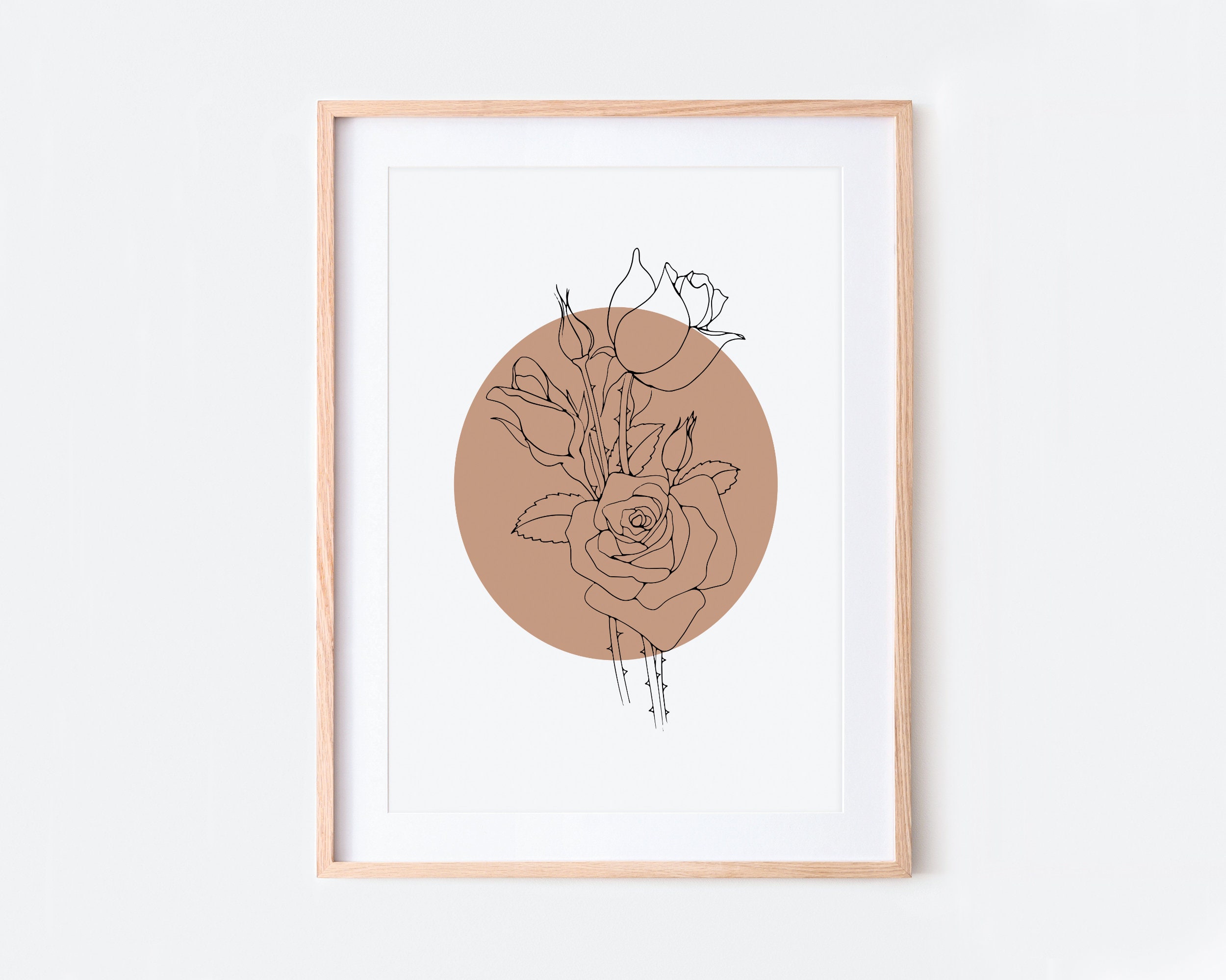 One line Botanical Rose Line Art Print Flowers Line Art | Etsy