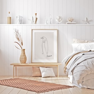 Pablo Picasso Penguin Sketch Line Drawing Art Print | Esquisse Le ...