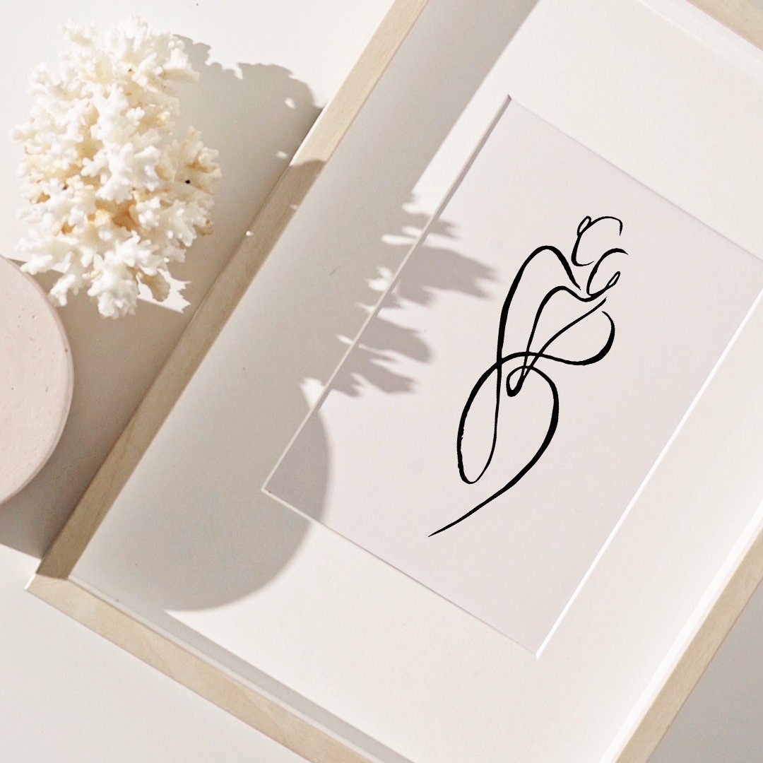 One Line Body Figure Art Print Single Line Figure Drawing - Etsy