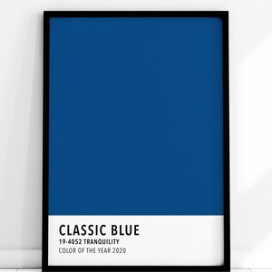 Classic Blue Poster Blue Color Card Art Print | Color Palette Print ...