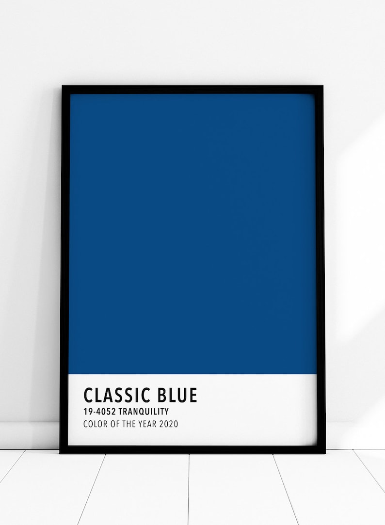 Classic Blue Poster Blue Color Card Art Print | Color Palette Print ...
