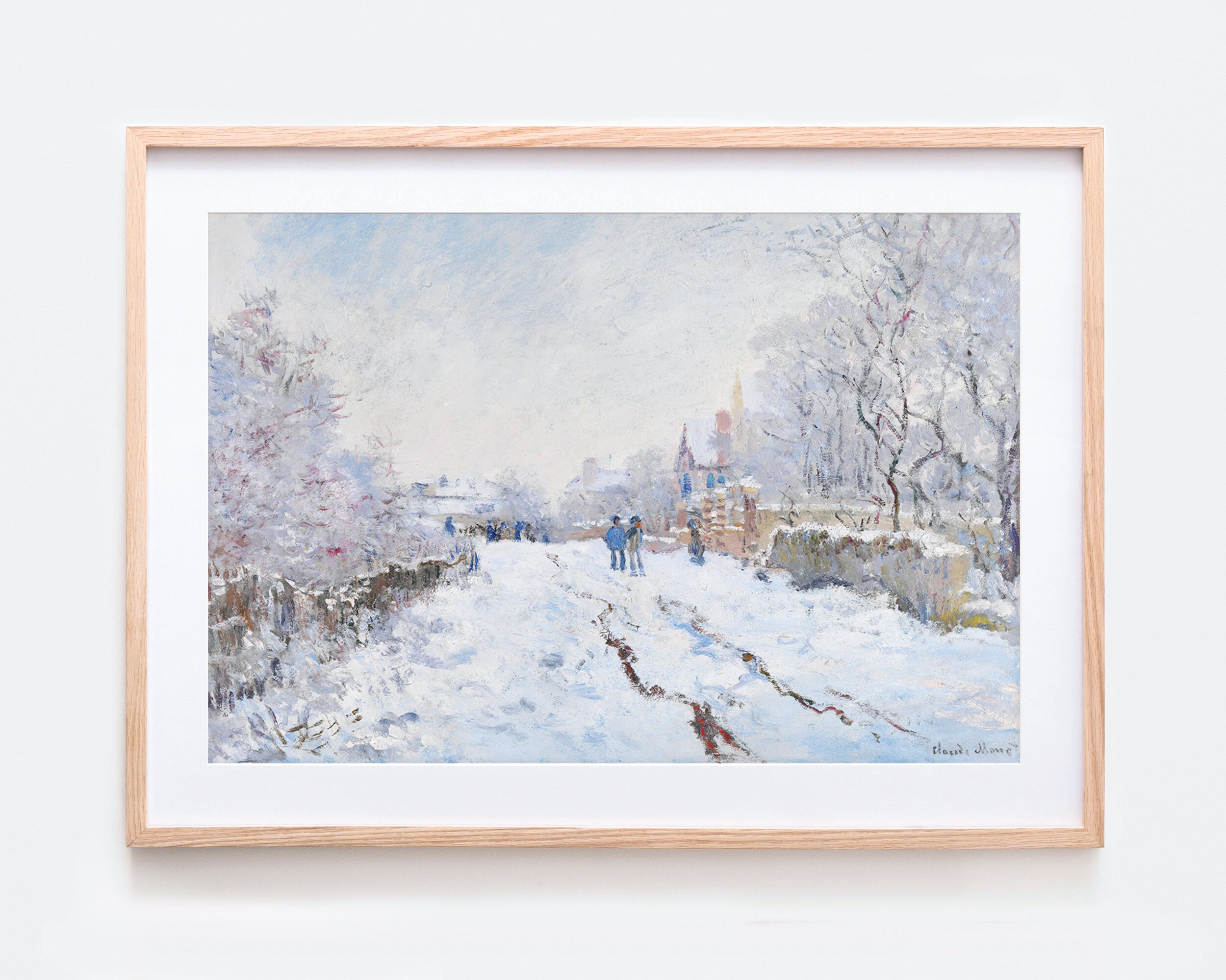 Monet Snow at Argenteuil Landscape Vintage Exhibition Poster Art Print ...