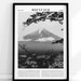 Mount Fuji Fujisan Japan Black and White Photography Travel Art Print ...
